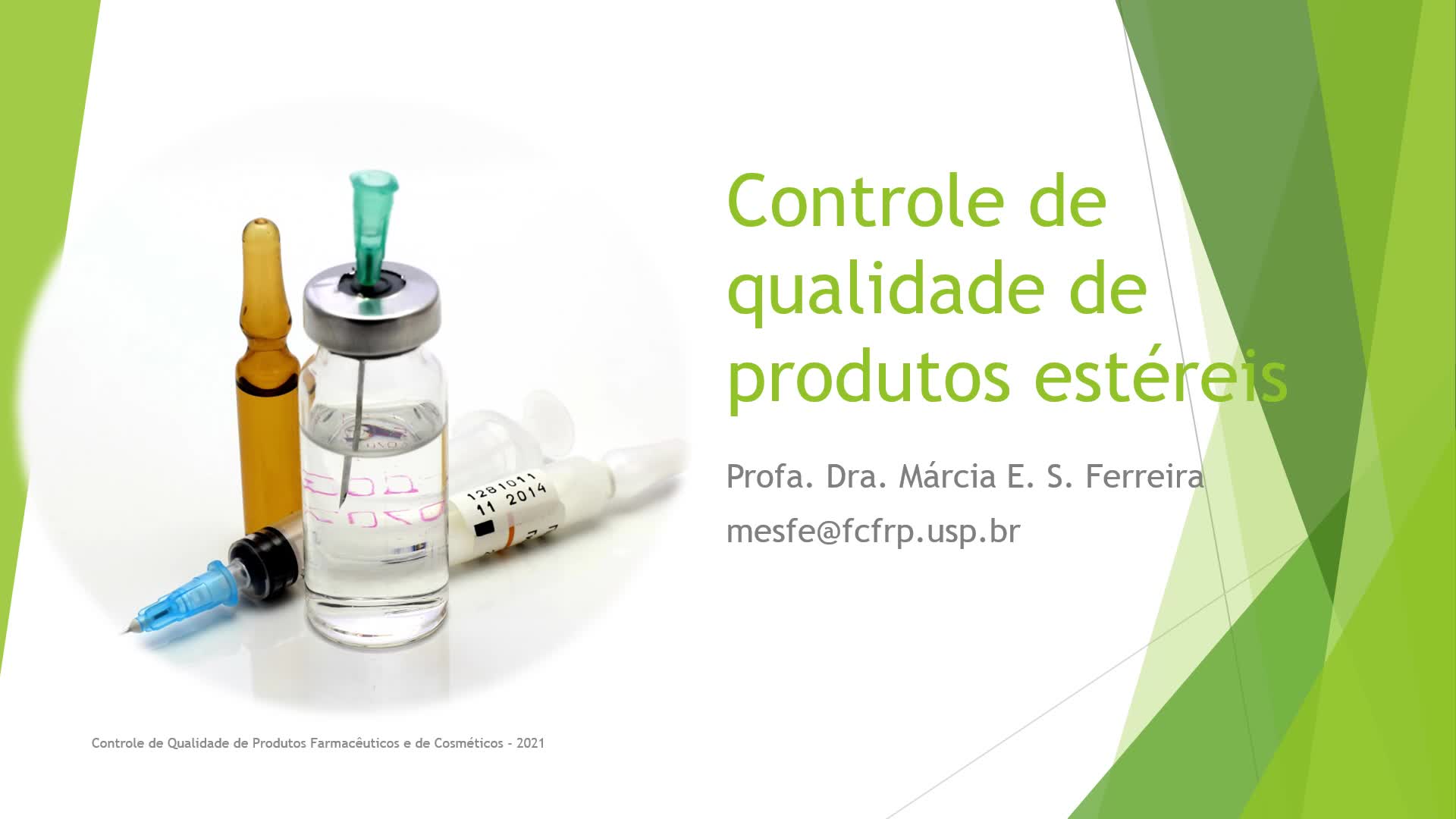 E Aulas Da Usp Controle De Qualidade De Produtos Estéreis